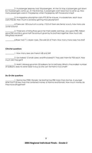 Grade 2 Math MTAP Reviewer | PDF