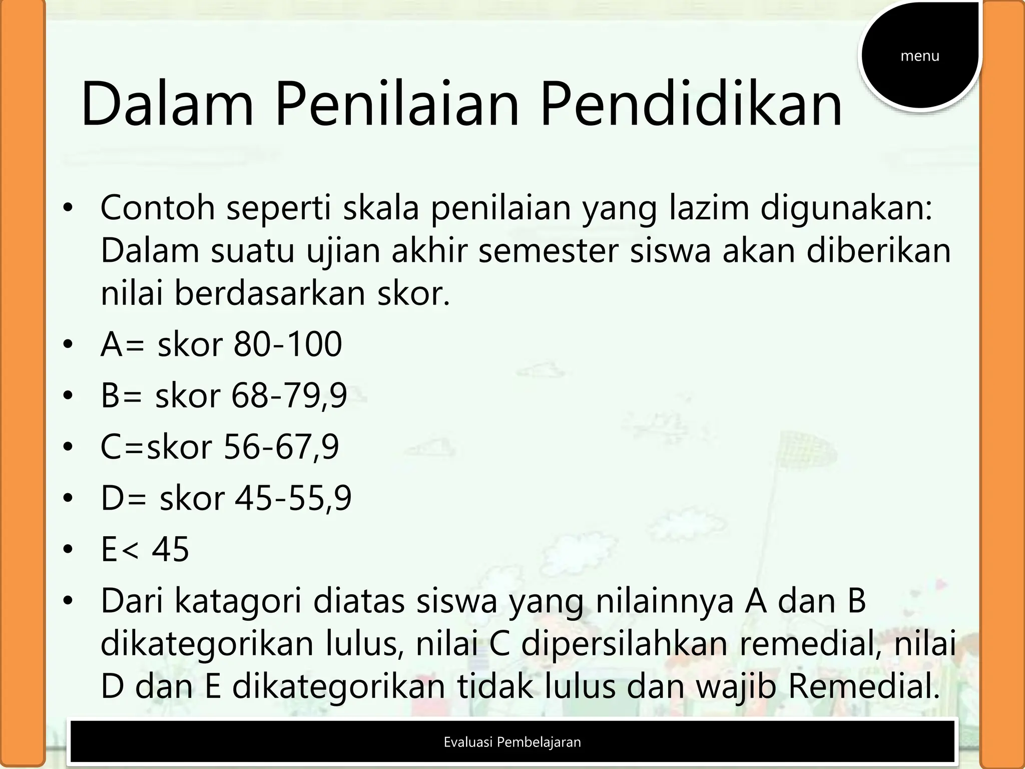 penilaian acuan patokan dan penilaian acuan norma | PPTX