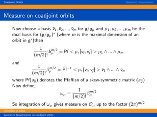 geometric quantization on coadjoint orbits | PDF | Physics | Science