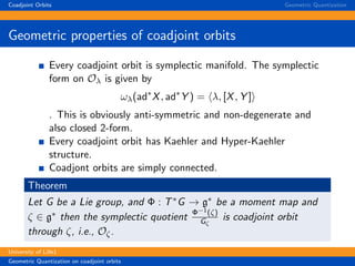 geometric quantization on coadjoint orbits | PDF | Physics | Science