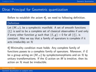 geometric quantization on coadjoint orbits | PDF | Physics | Science