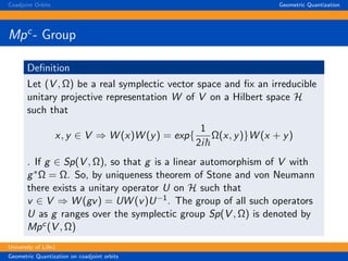 geometric quantization on coadjoint orbits | PDF | Physics | Science