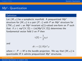 geometric quantization on coadjoint orbits | PDF