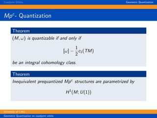 geometric quantization on coadjoint orbits | PDF | Physics | Science