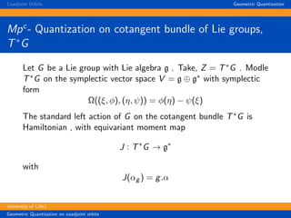 geometric quantization on coadjoint orbits | PDF | Physics | Science