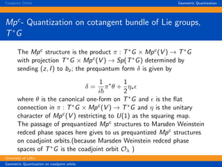 geometric quantization on coadjoint orbits | PDF | Physics | Science