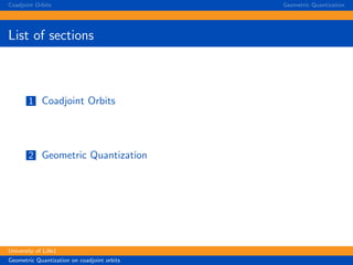 geometric quantization on coadjoint orbits | PDF | Physics | Science