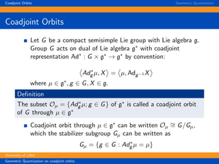 geometric quantization on coadjoint orbits | PDF | Physics | Science