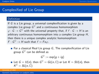 geometric quantization on coadjoint orbits | PDF | Physics | Science