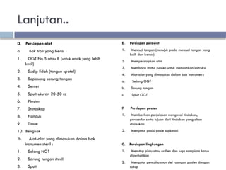 prosedur pemasangan nasogastric tube dan OGT | PPTX