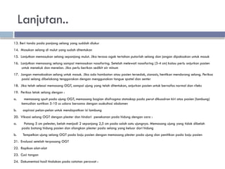 prosedur pemasangan nasogastric tube dan OGT | PPTX