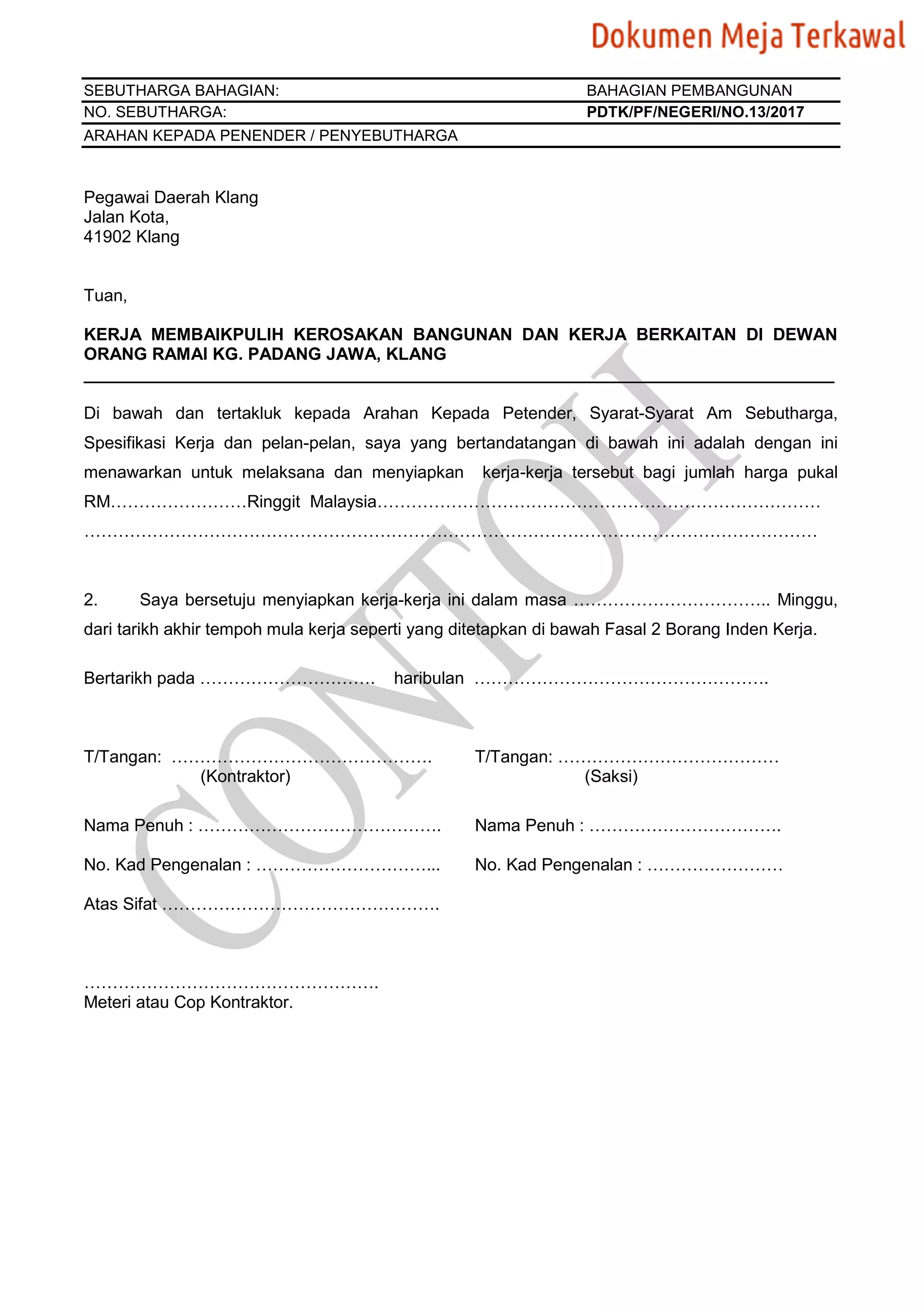 Dokumen 132017 contoh bq | PDF
