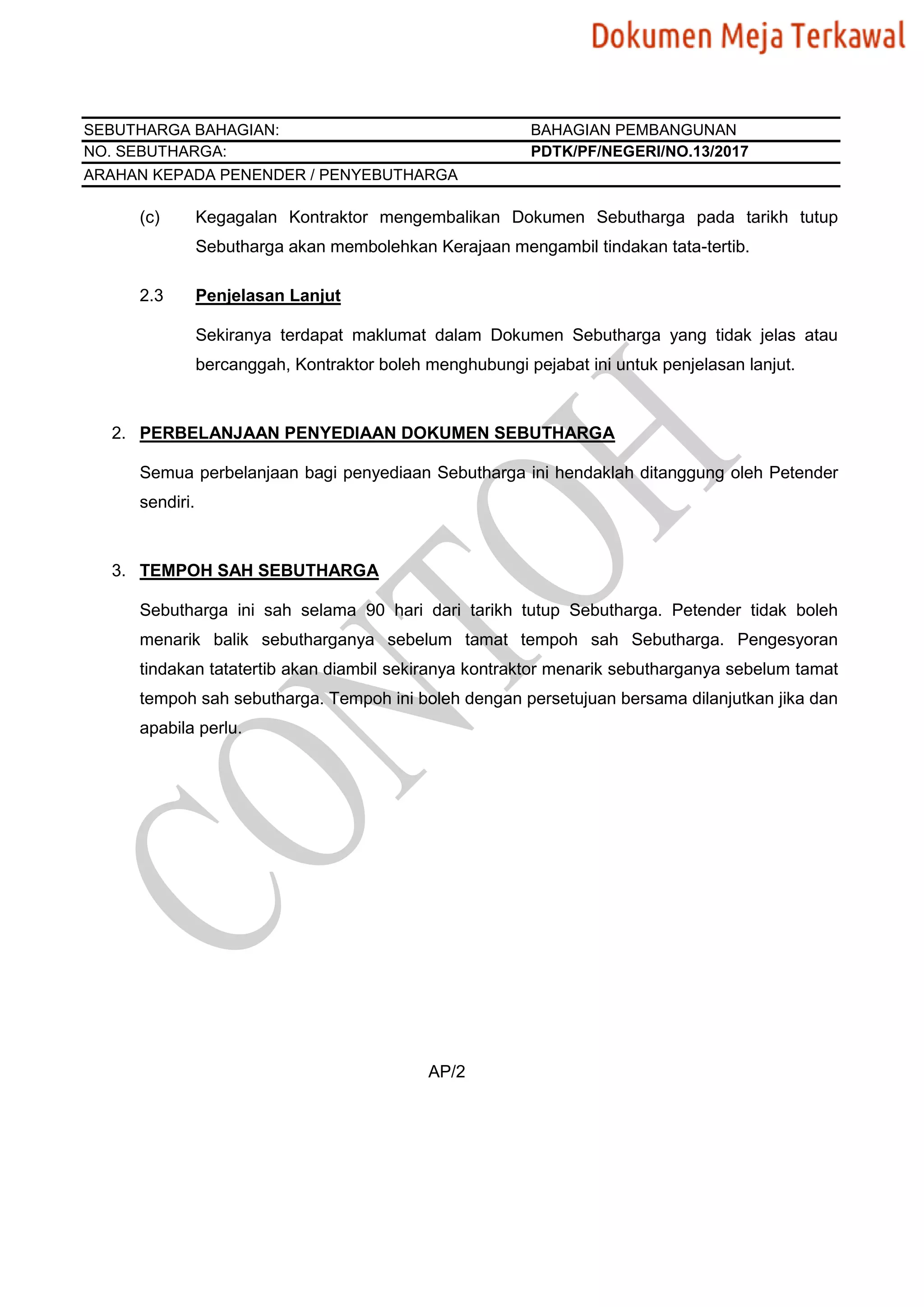 Dokumen 132017 contoh bq | PDF