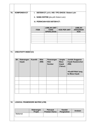 DOKUMEN A – BORANG RINGKASAN PROJEK (BRIF PROJEK) BAHARU DI BAWAH ROLLING PLAN.docx