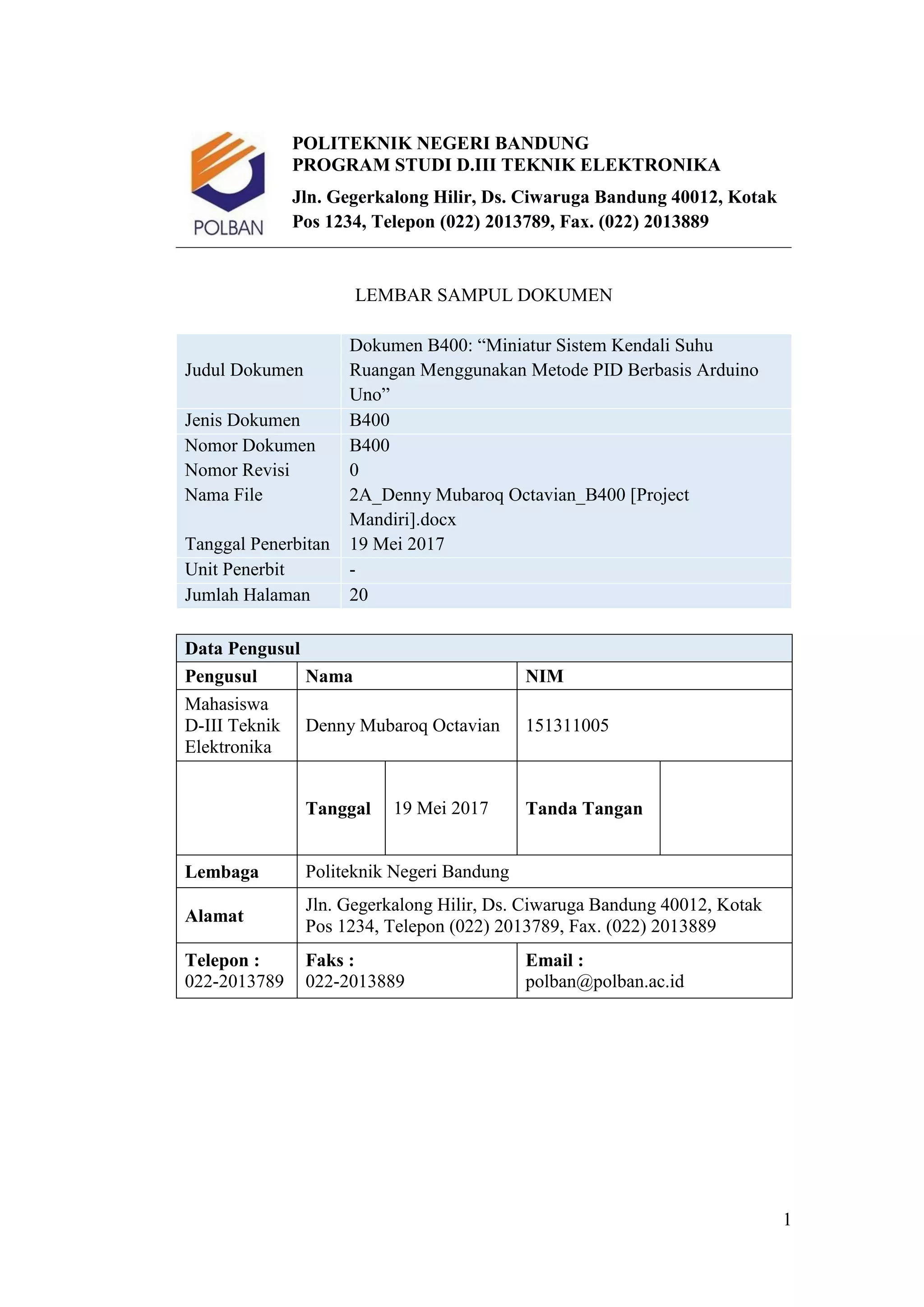 Dokumen Proyek Mandiri : Miniatur Sistem Kendali Suhu Ruangan ...