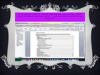 Dokumen map & table of content | PPT