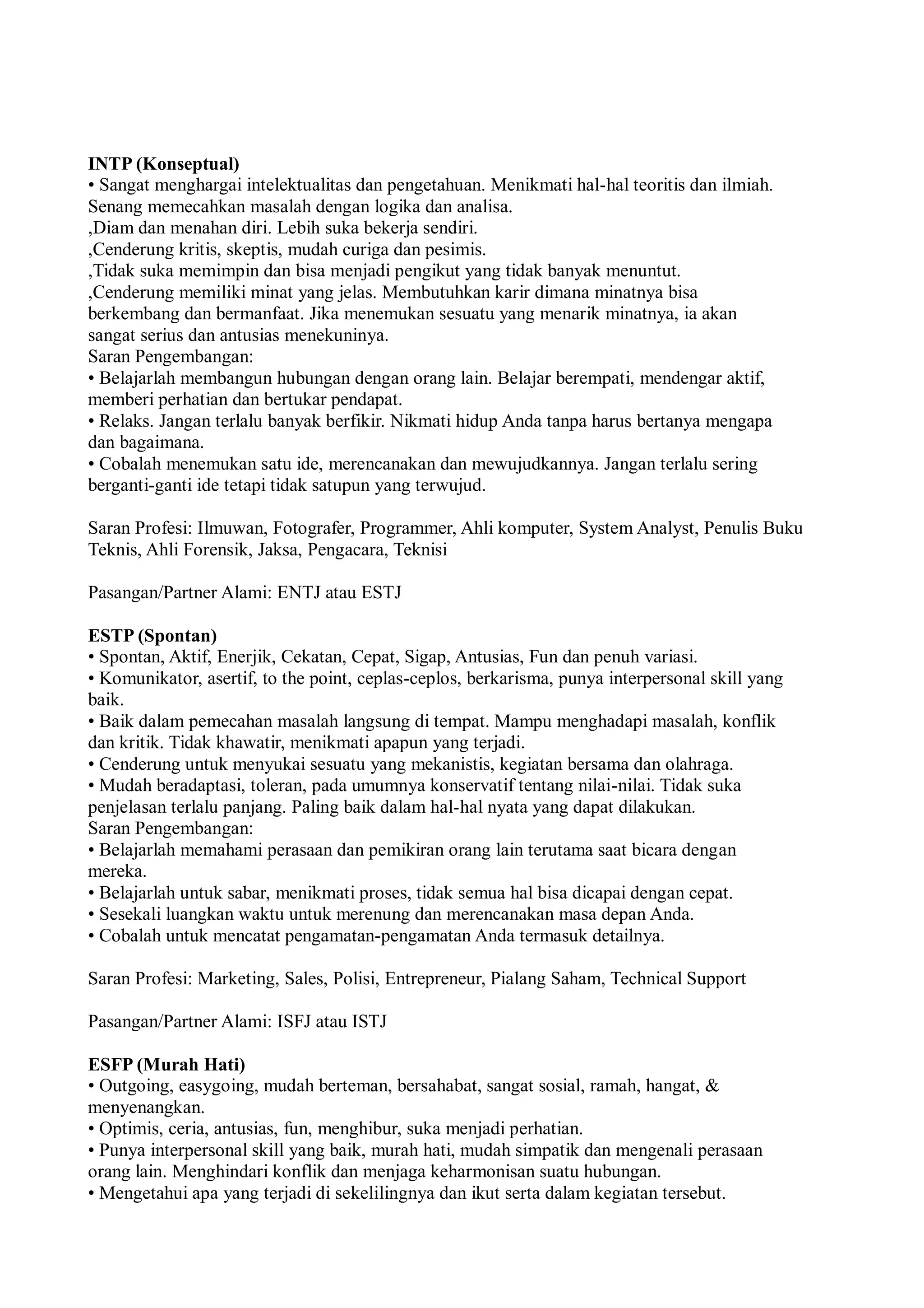 Dokumen mbti | PDF