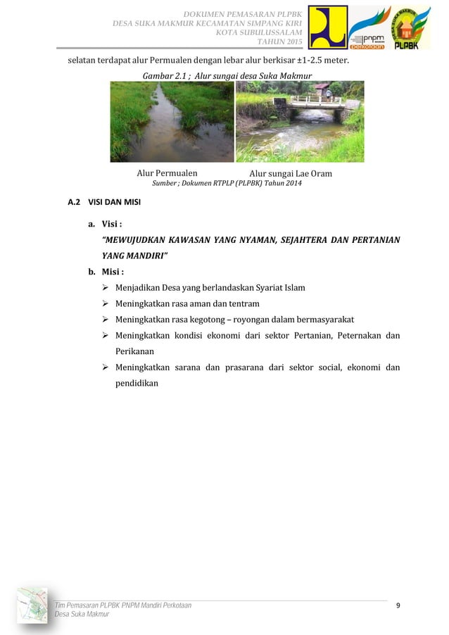 Dokumen Pemasaran PLPBK Desa Suka Makmur | PDF