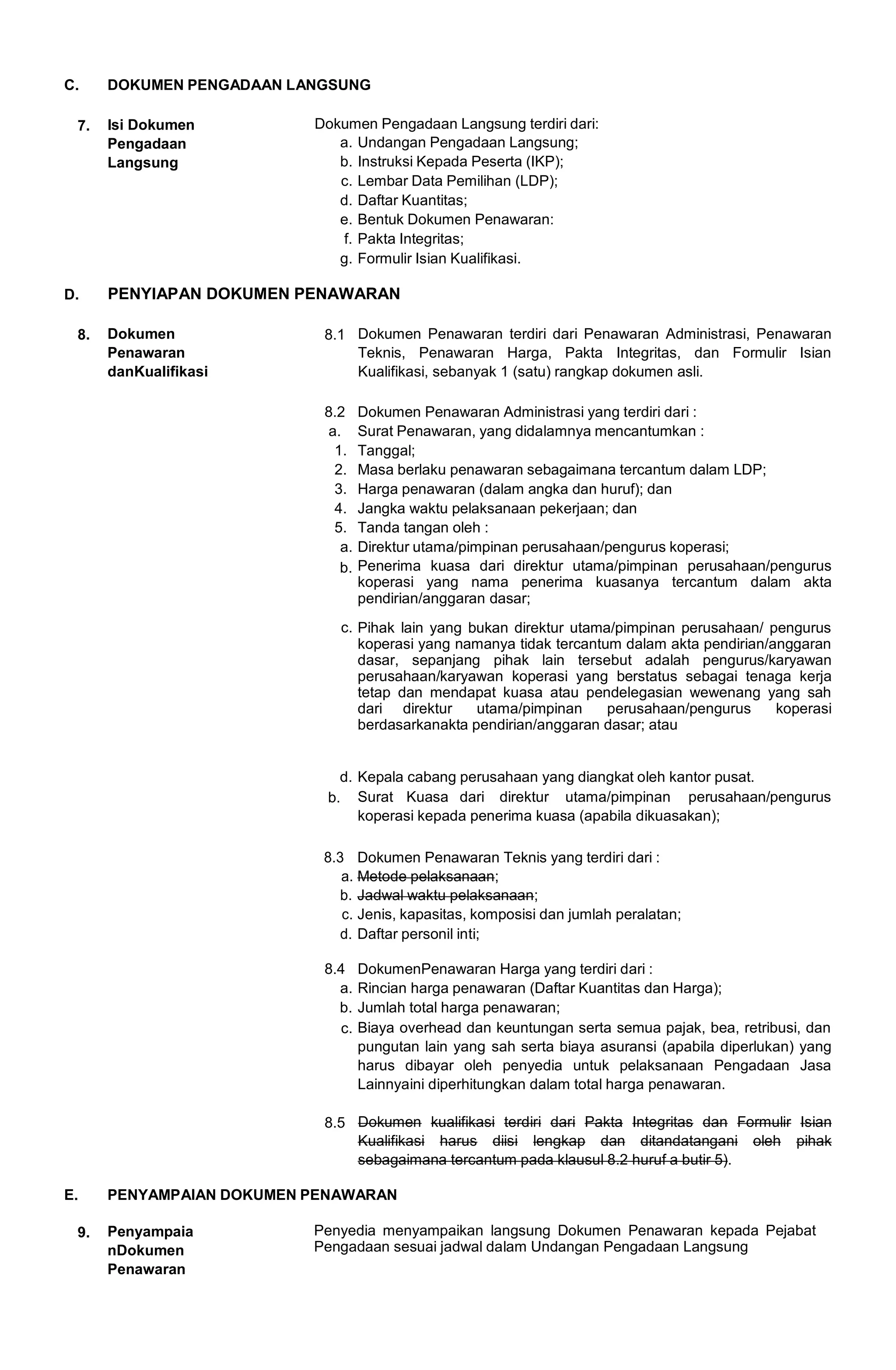 contoh dokumen pilihan non tender kontruksi | PDF