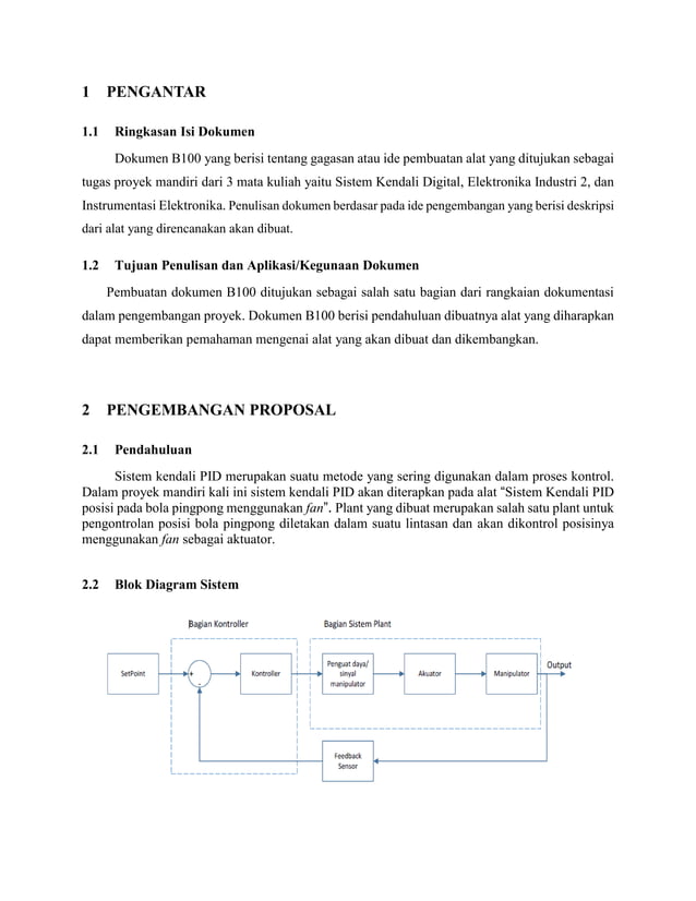 Dokumen Perancangan Sistem Kendali PID Posisi | PDF