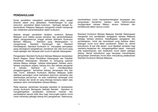 Dokumen standard bahasa malaysia tahun 1 sk | PPT