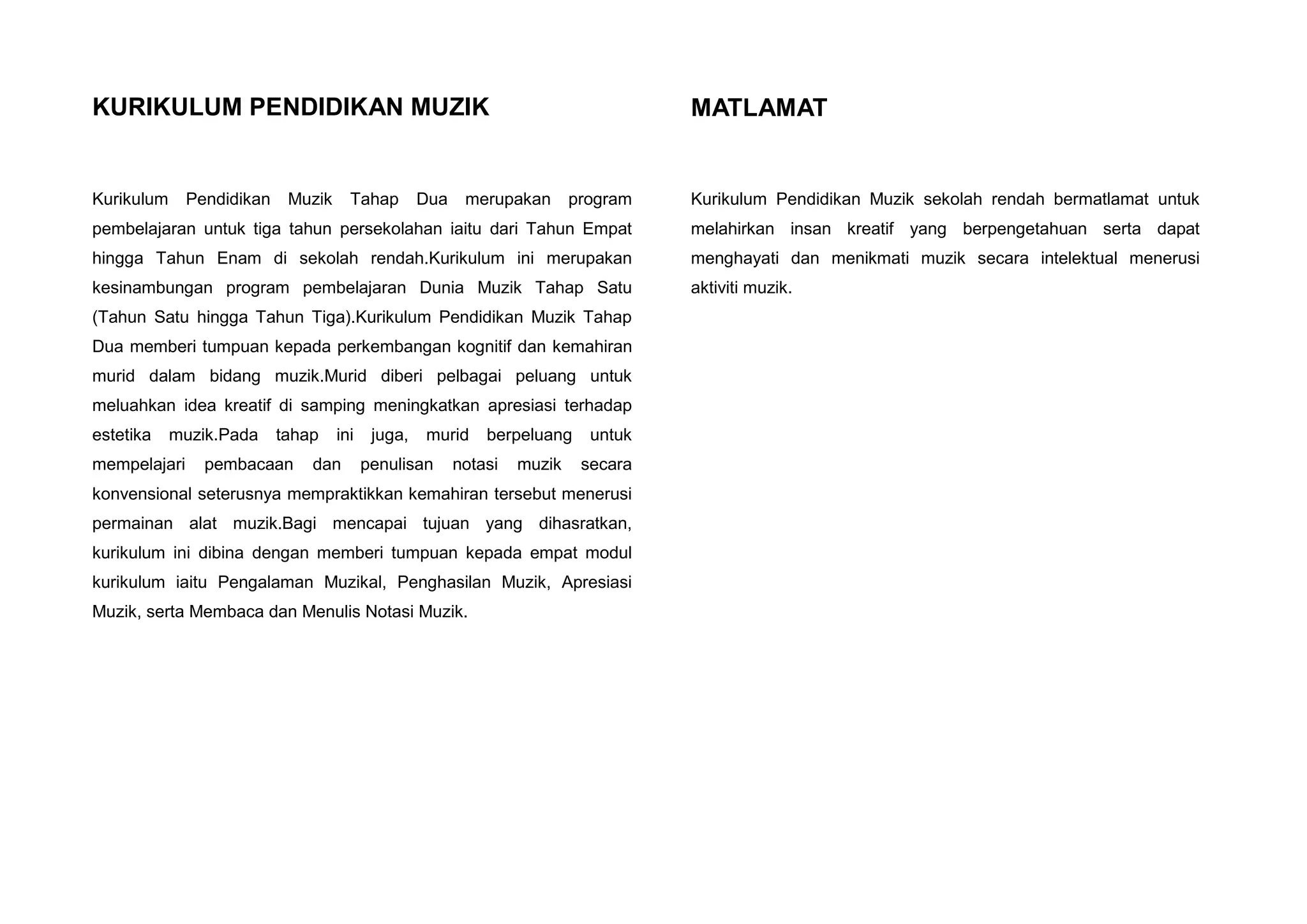 DSKP Pendidikan Muzik Tahun 5 | PDF
