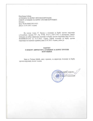Dokumentacija vezana za Agenciju za borbu protiv korupcije | DOCX