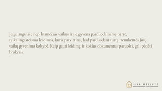 Dokumentai reikalingi parduodant butą | PDF