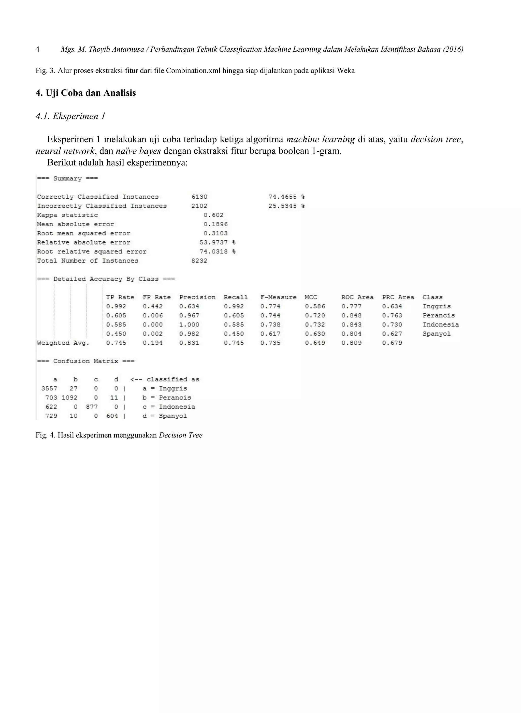 Perbandingan Teknik Classification Machine Learning dalam Melakukan Identifikasi Bahasa | PDF