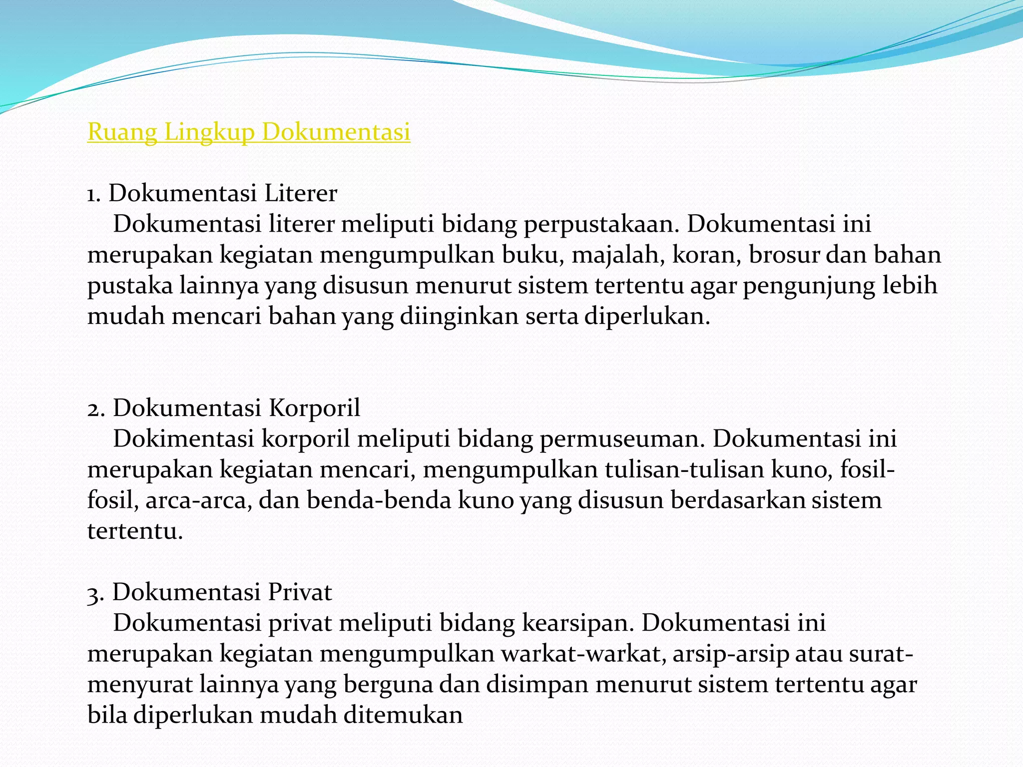 Pengenalan Dokumen & Dokumentasi | PPTX