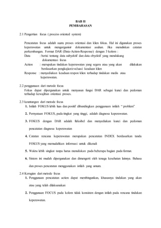 Dokumentasi keperawatan metode focus | PDF