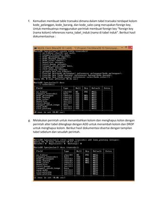 Dokumentasi Instalasi dan Operasi MariaDB | PDF
