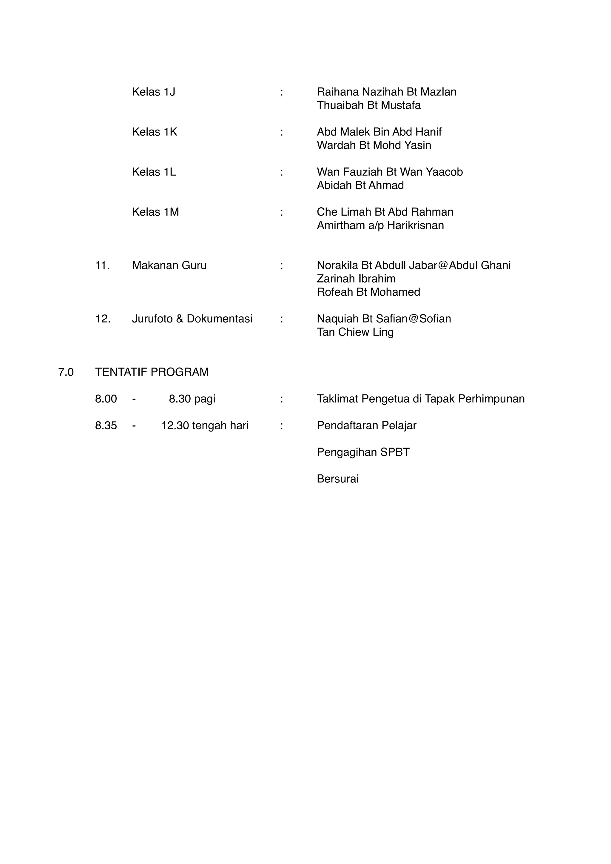 Dokumentasi pendaftaran ting1 smk engku husain 2015 | PDF