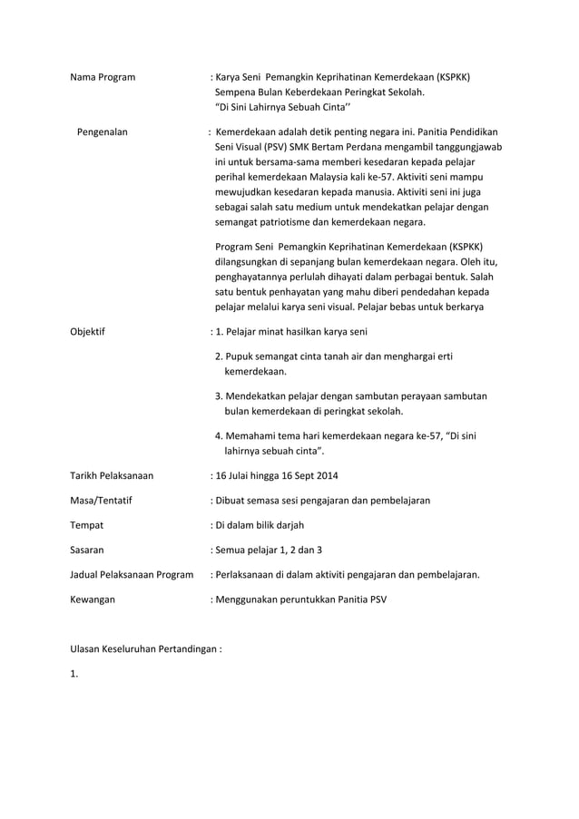 Dokumentasi program psv bulan merdeka 2014 | DOC