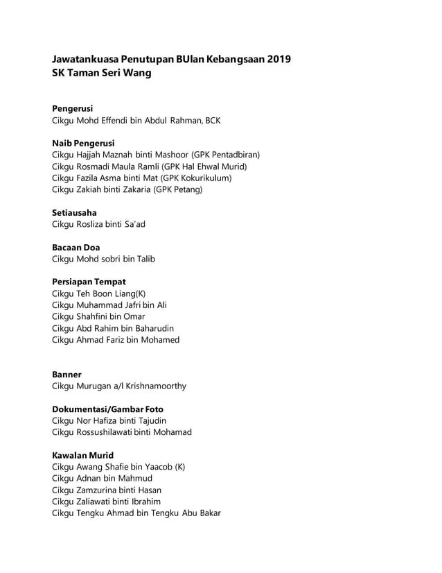 Dokumentasi sambutan hari kemerdekaan | DOCX