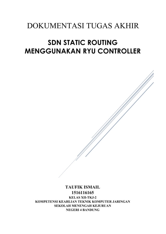 SDN Static routing menggunakan Ryu controller | PDF