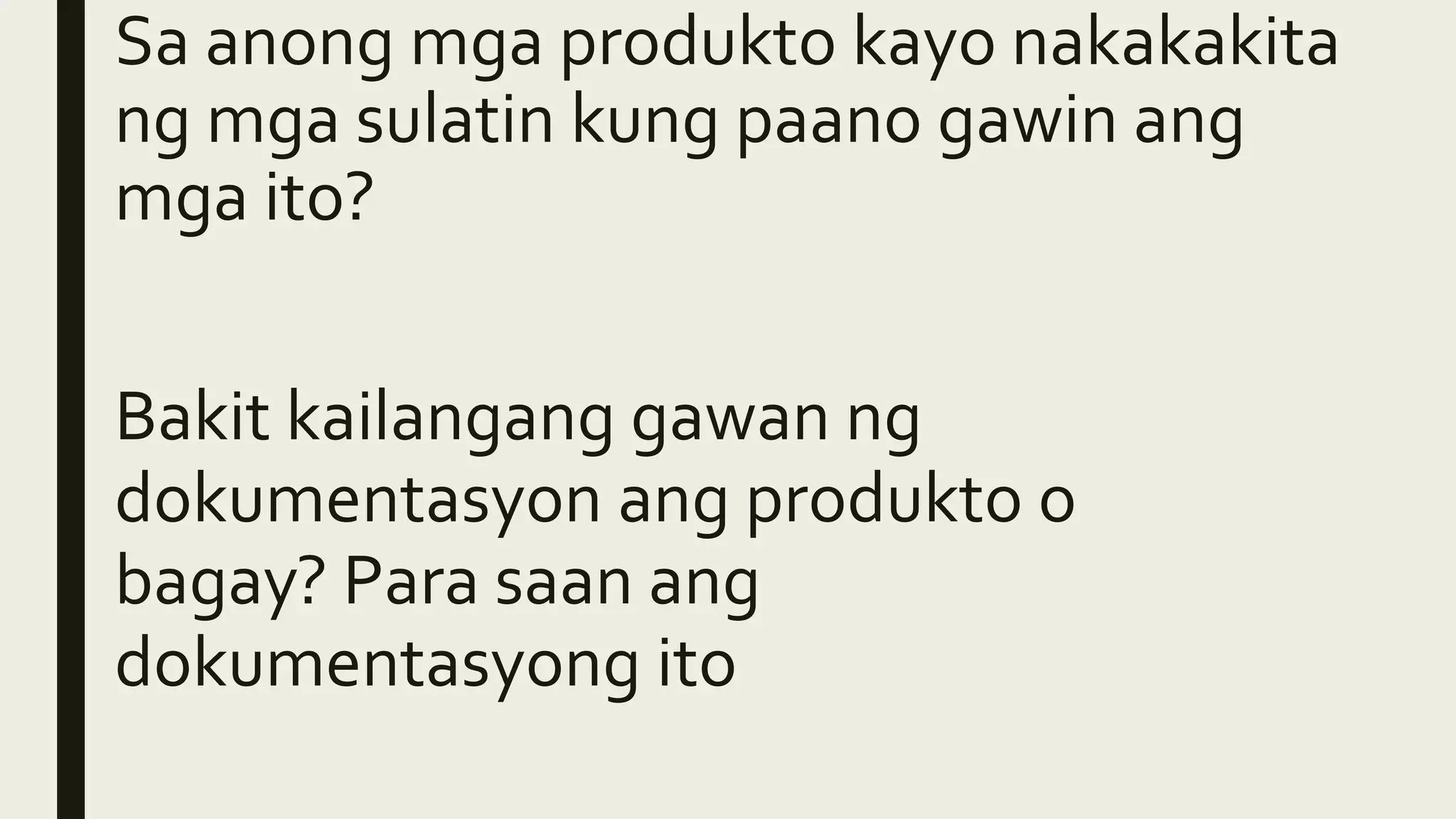 Dokumentasyon ng produkto | PPTX
