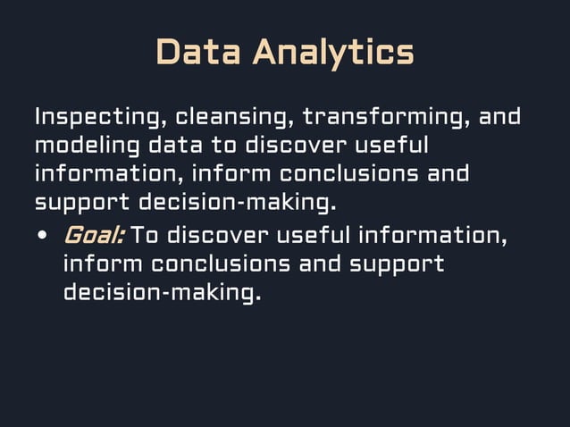 Data Analytics And Visualization Introduction Pptx Databases Computer Software And