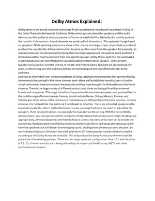 Dolby atmos explained | DOCX