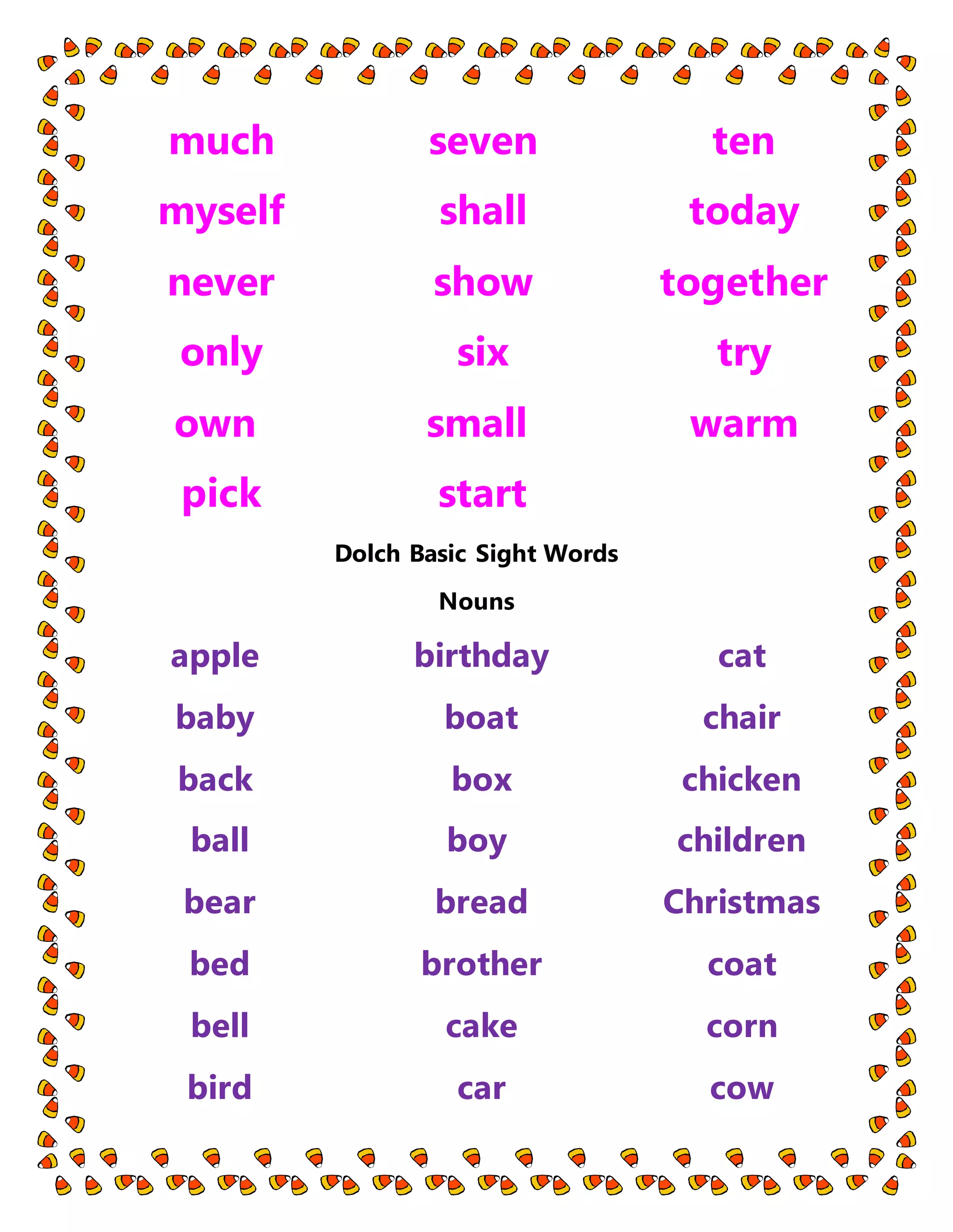 Dolch Basic Sight Words.docx