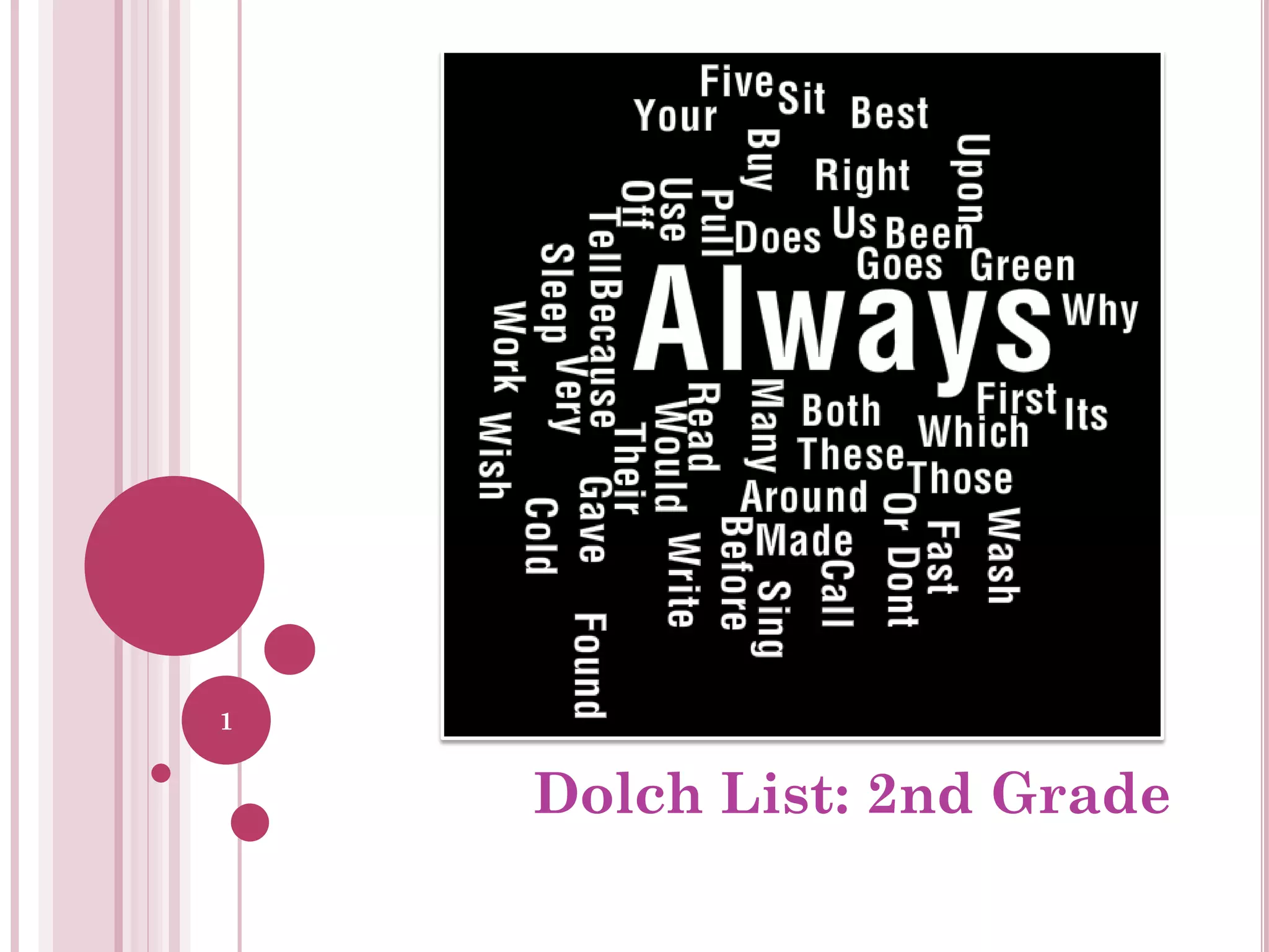 Flash Cards - Dolch Word List 2nd grade | PPT