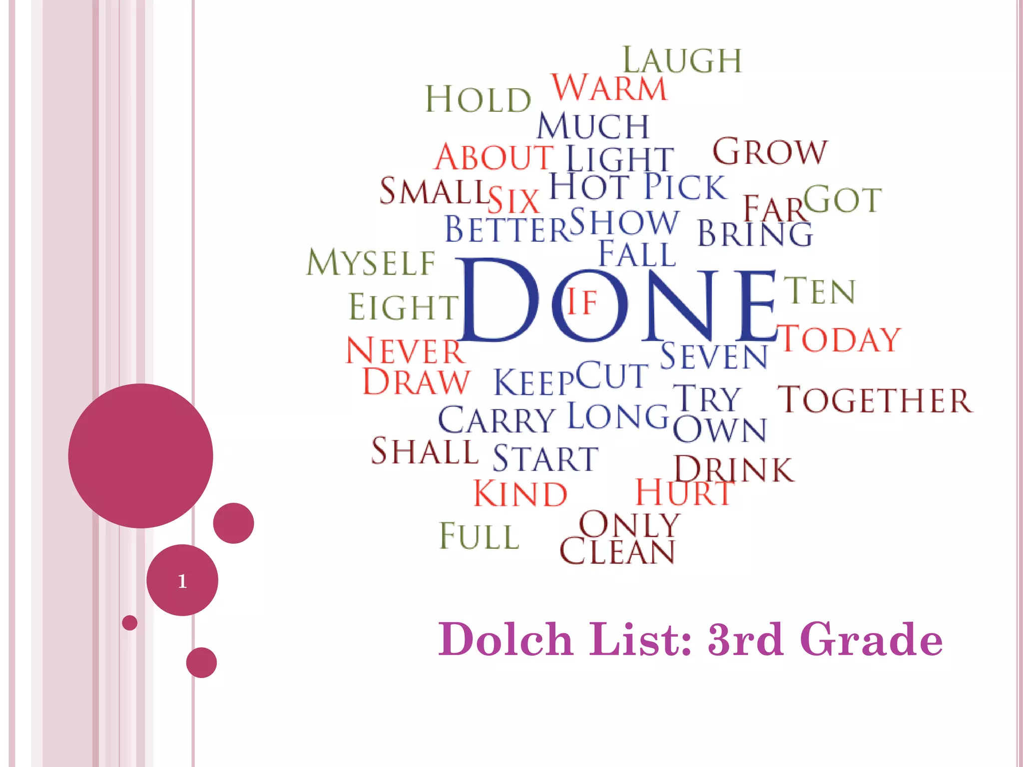 Flash Cards - Dolch Word List 3rd grade | PDF