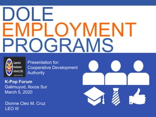 DOLE Employment Programs | PPTX