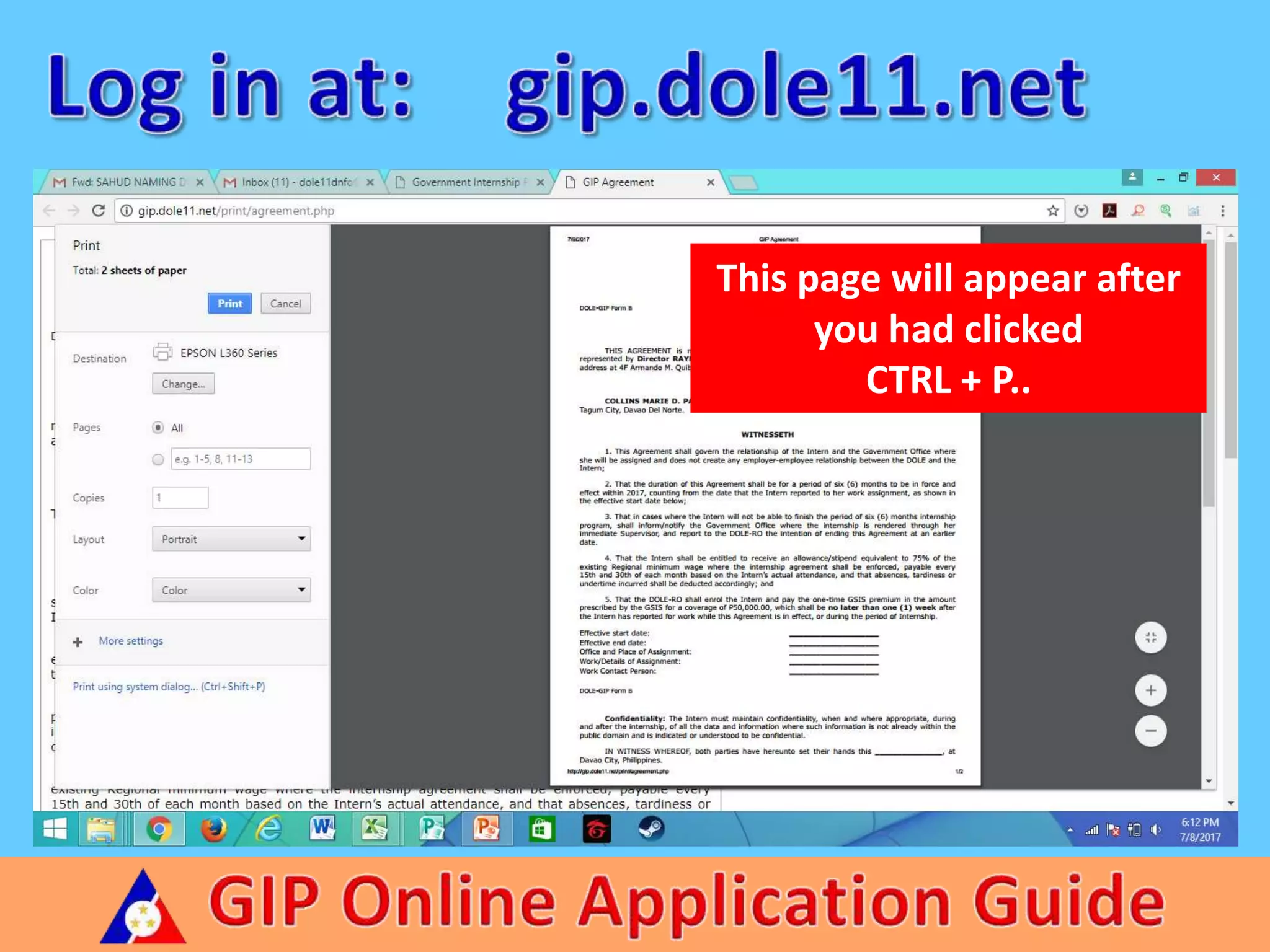 DOLE GIP Online Application Process | PPTX