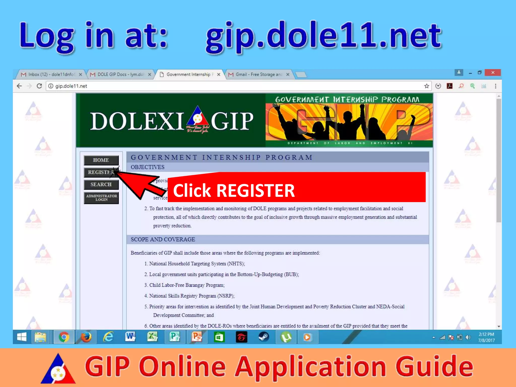 DOLE GIP Online Application Process | PPTX