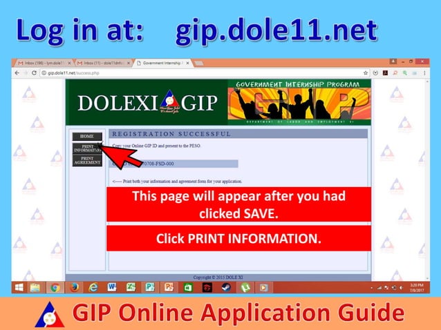 DOLE GIP Online Application Process | PPTX