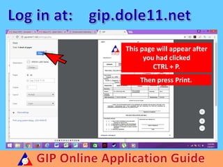 DOLE GIP Online Application Process | PPTX
