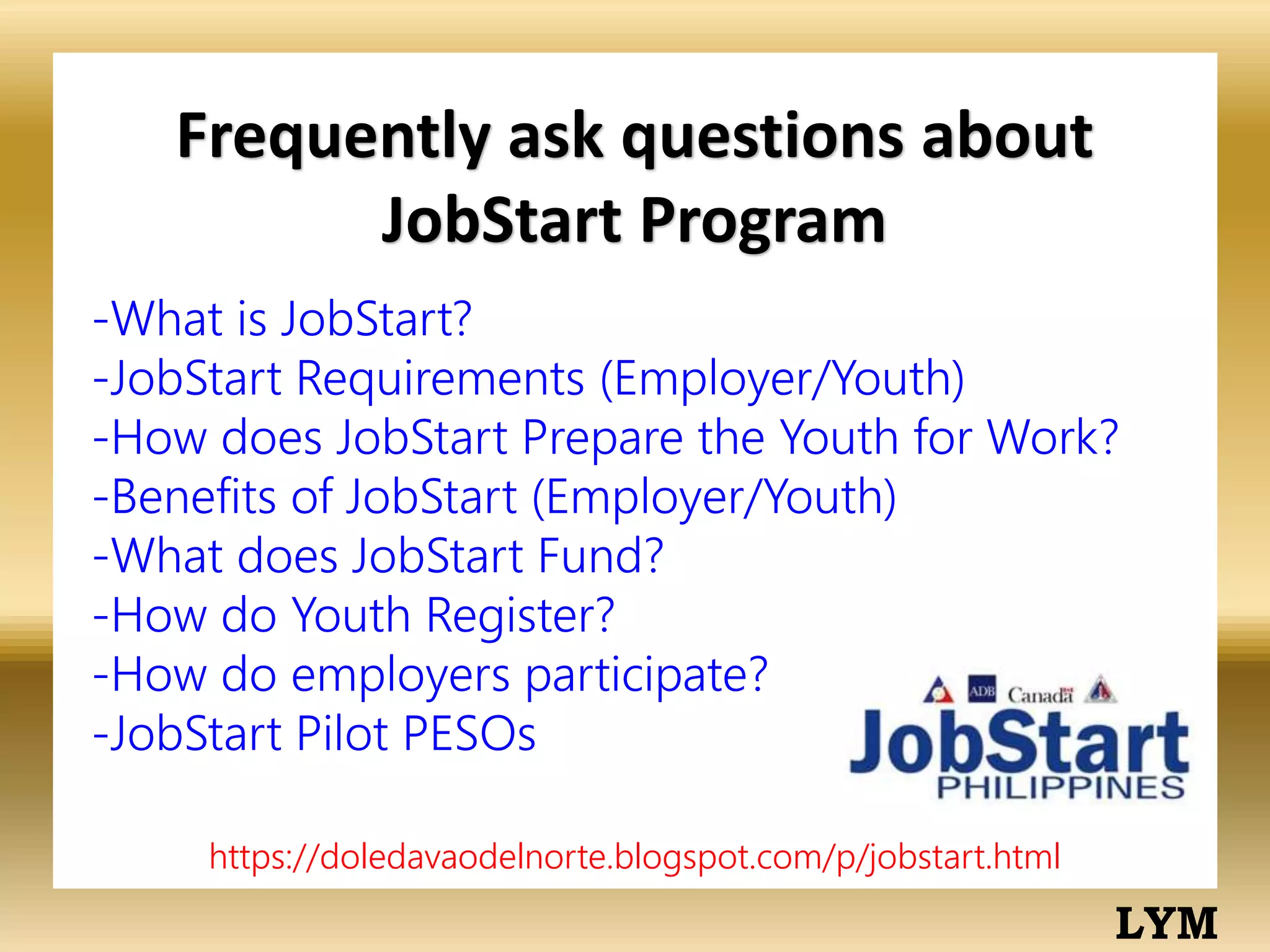 DOLE JobStart Program | PPTX