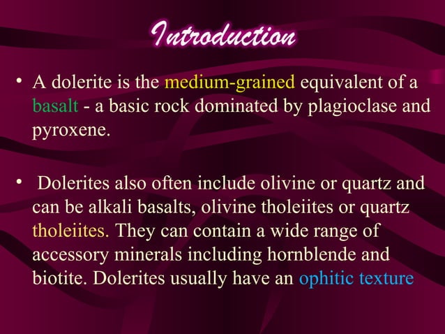 Dolerite | PPT | Geology | Science