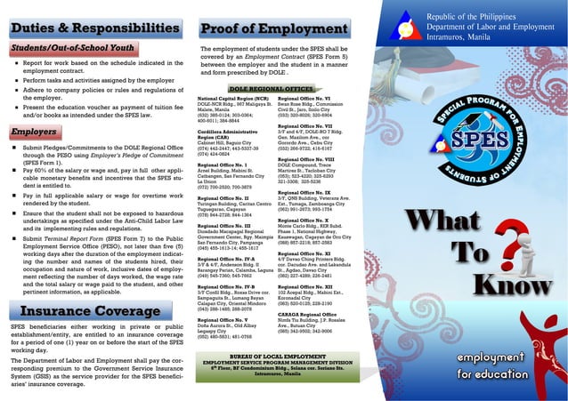 Special Program for Employment of Students (SPES) | PDF